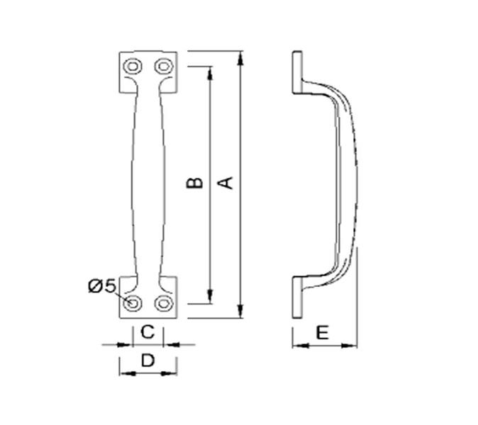 Handgriff 180mm schwarz einbrennlackiert | günstig kaufen im Lothring ...